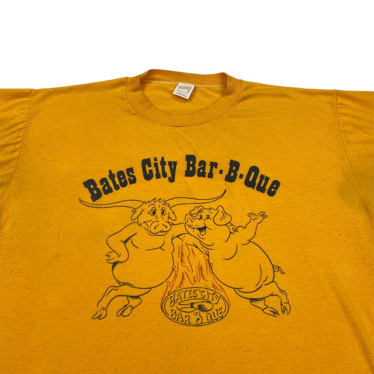 🍖 Vintage Single Stitch Bates City Bar-B-Que T-Shirt... - Depop