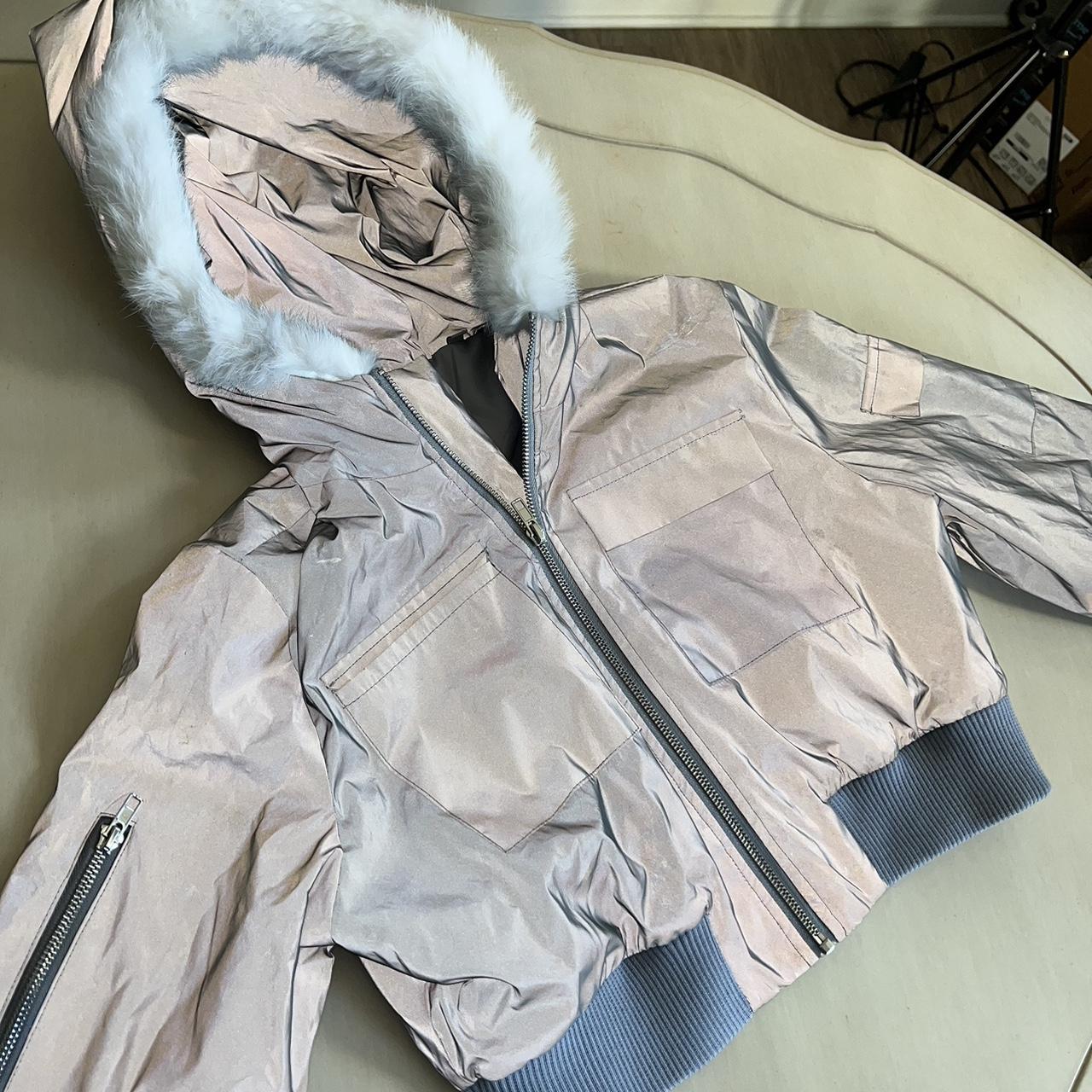 Reflective rave crop jacket brand new from rave... - Depop