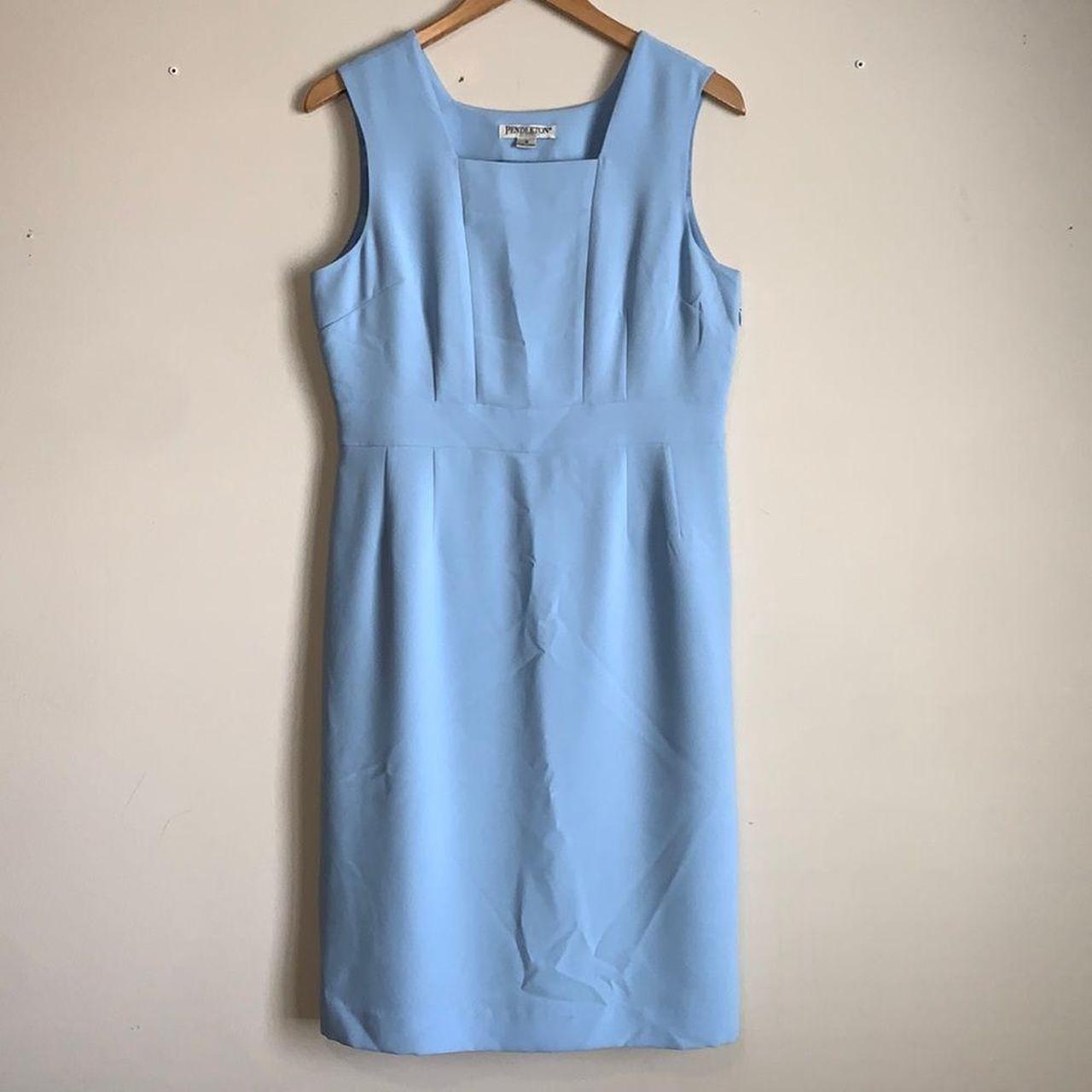 Pendleton Dress Size 8 Petite Sleeveless Baby Blue... - Depop