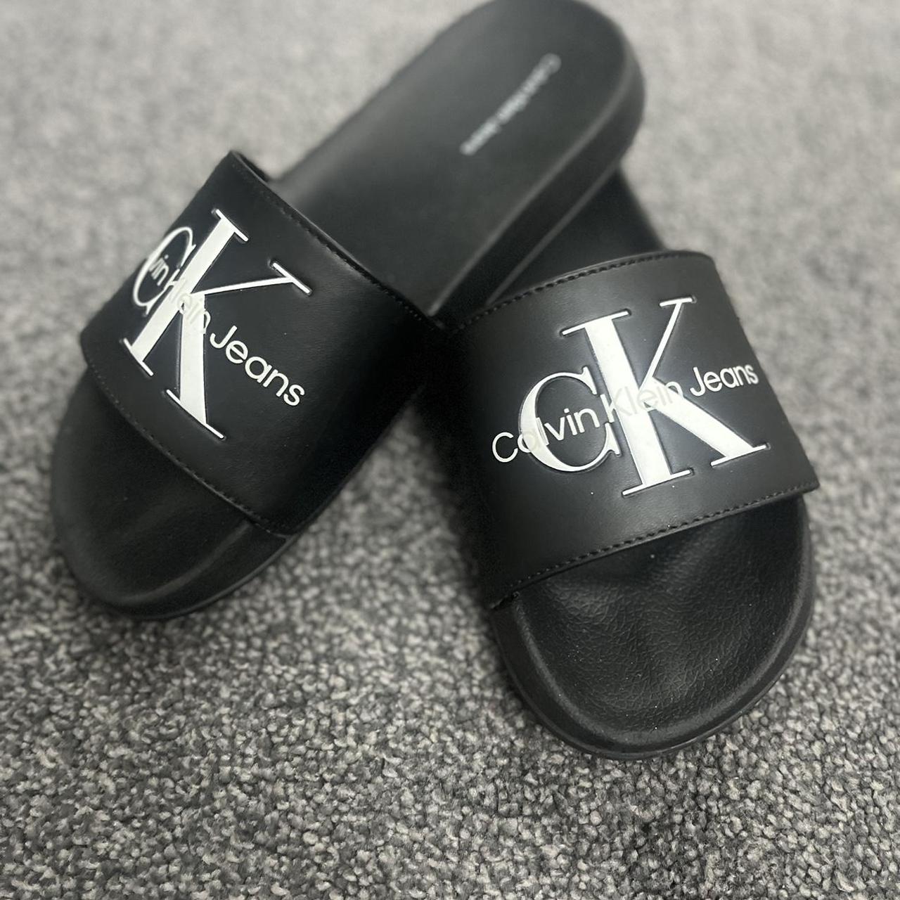 Calvin klein sliders Worn a handful of times... - Depop