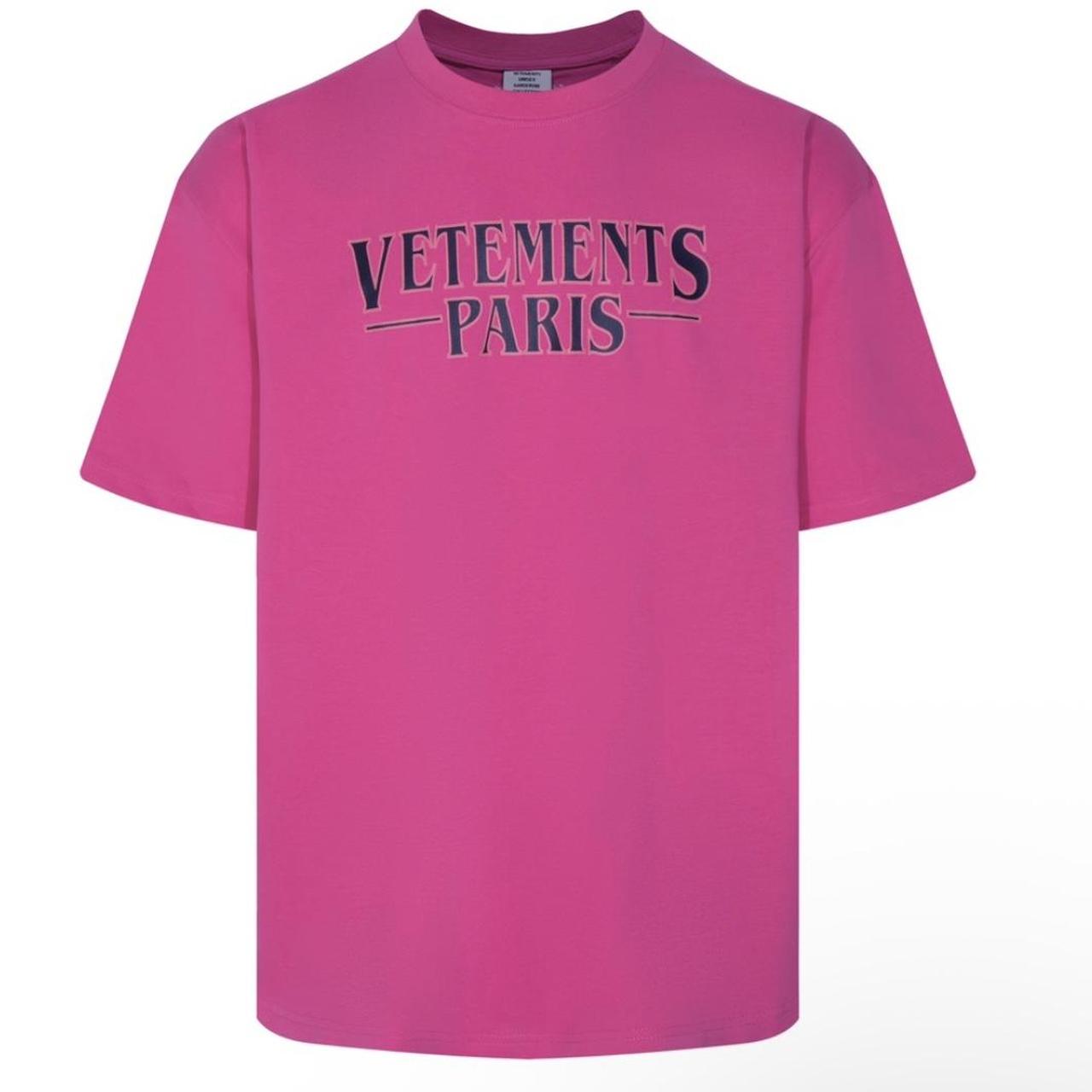 Vetements Paris pink streetwear tee #streetwear... | Depop