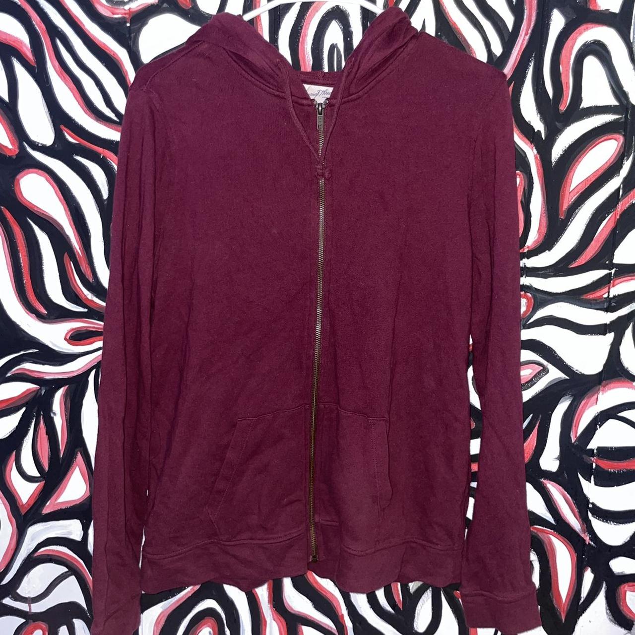 Universal Thread Women's Burgundy Jacket | Depop