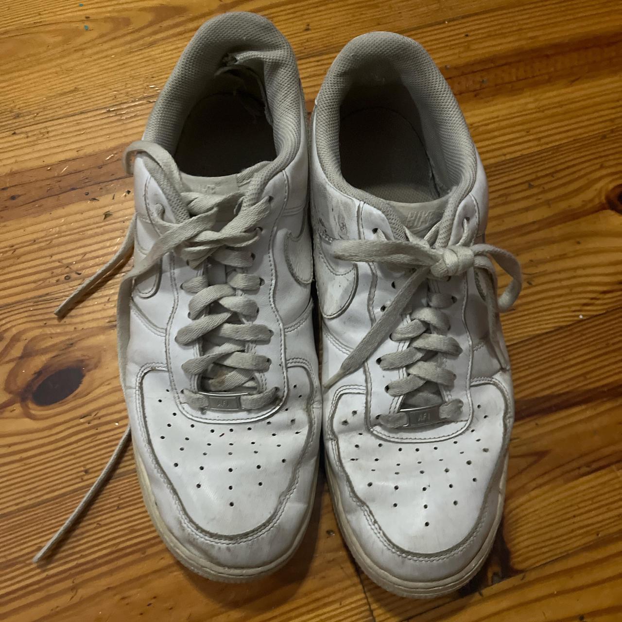 Nike While Air Force 1 AF1, Super beat up, $12 OBO... - Depop