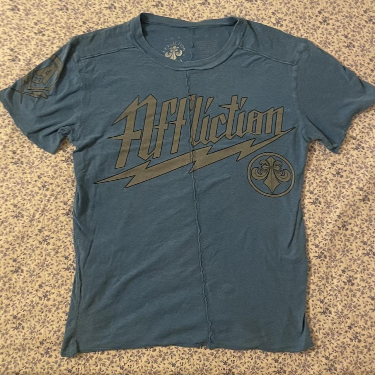 BLUE AFFLICTION TEE measurements in pictures! make... - Depop
