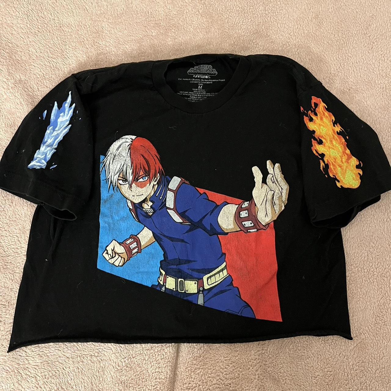 My Hero Academia Todoroki Shirt Cropped Size: M -... - Depop