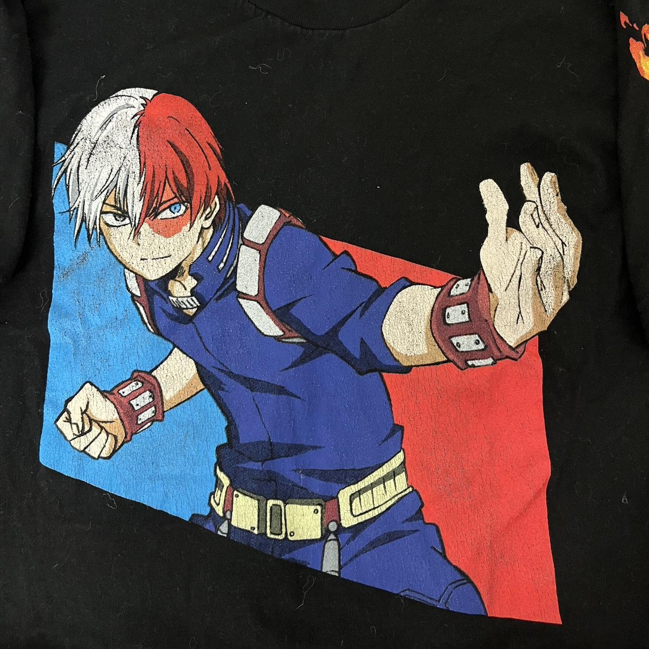 My Hero Academia Todoroki Shirt Cropped Size: M -... - Depop