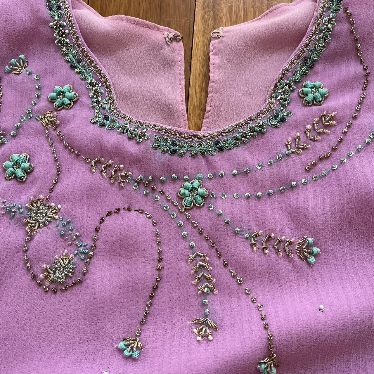 Pink Indian style tunic top/dress, with splits at... - Depop