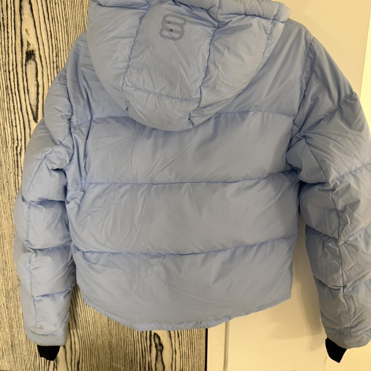 Baby blue aritzia super puffer jacket with hood... - Depop