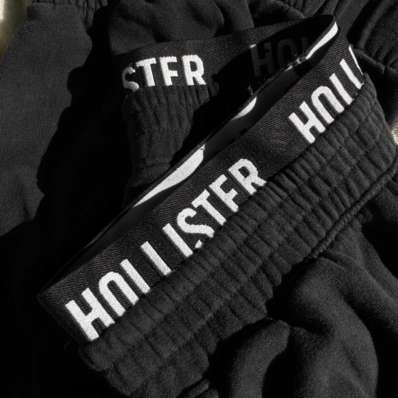 Black Hollister Co. high-rise sweatpants with... | Depop