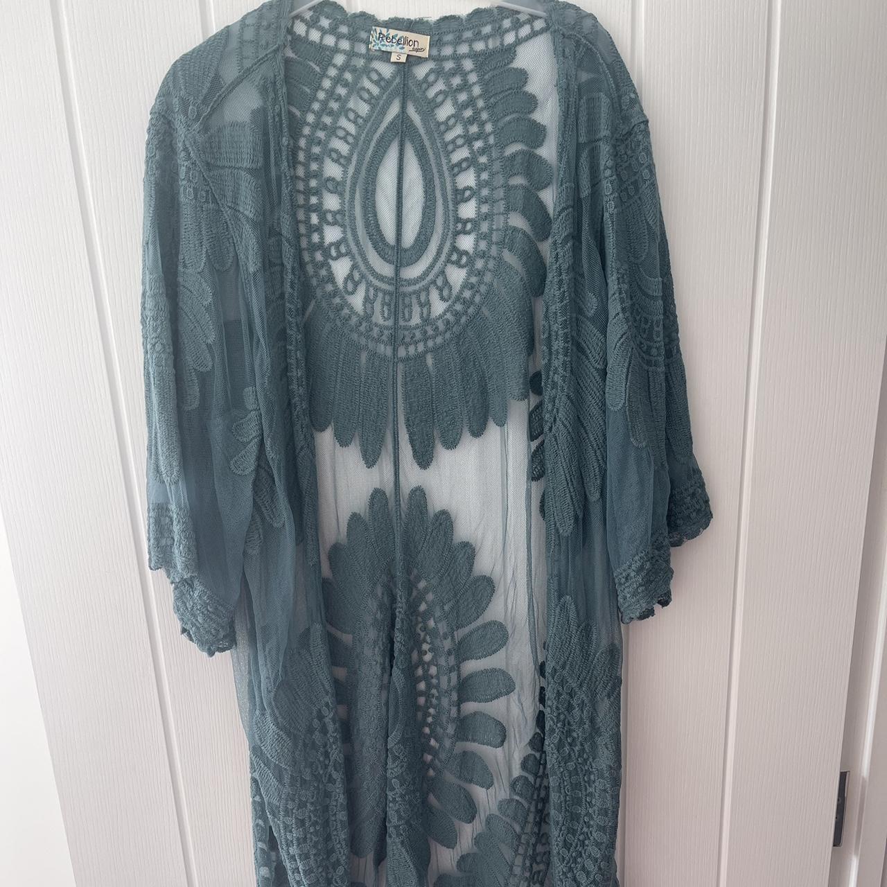 Turquoise beach bikini cover up Size S - Depop