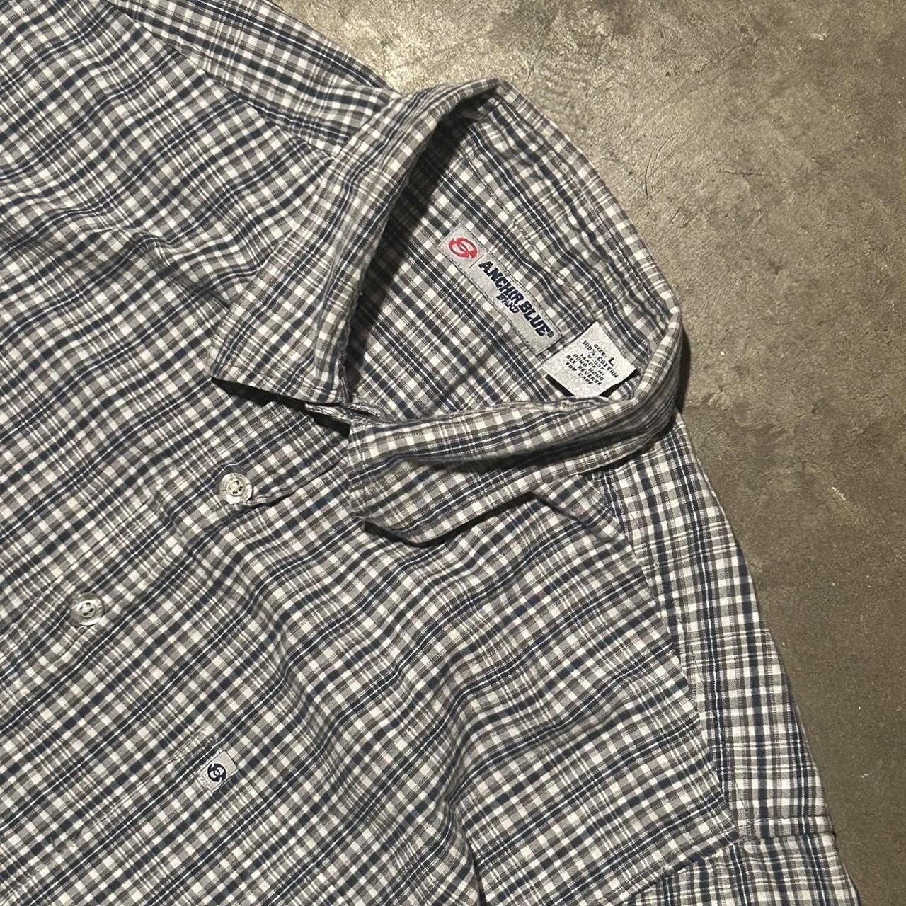 ANCHOR BLUE PLAID BUTTON UP - perfect for layering... - Depop