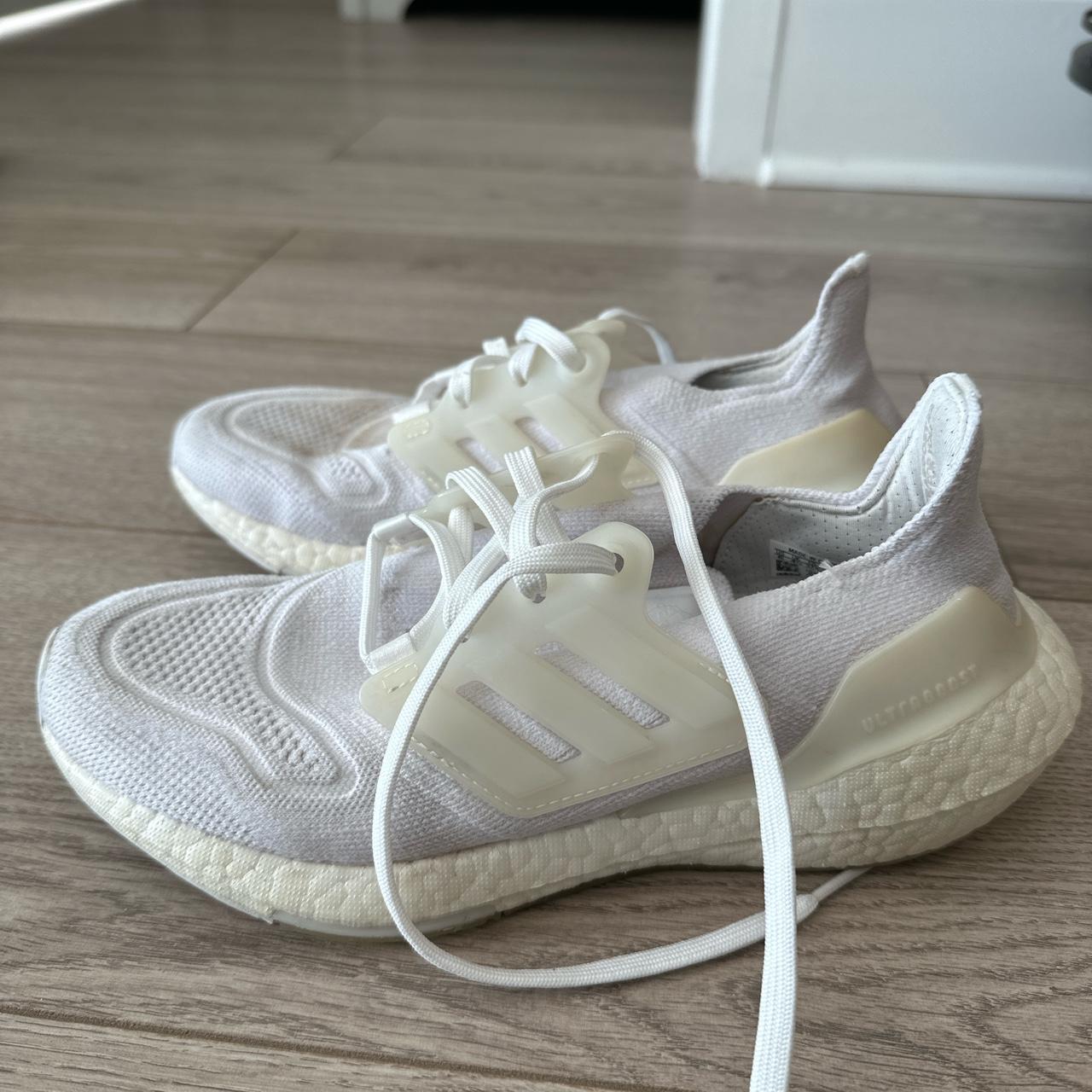 White adidas ultra boosts worn a few times. - Depop
