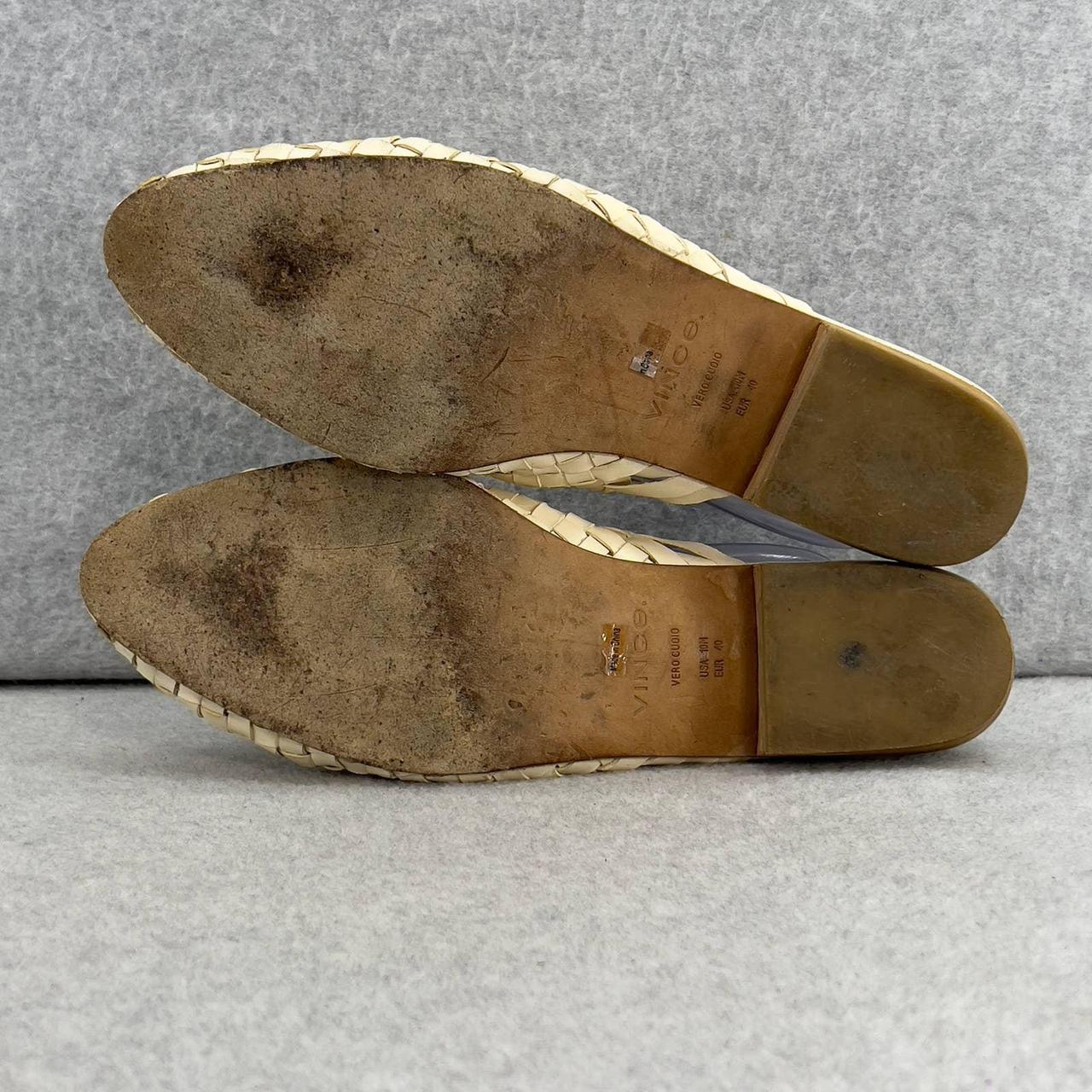 Vince Woven Leather Slip-On Mules - Cream -... - Depop