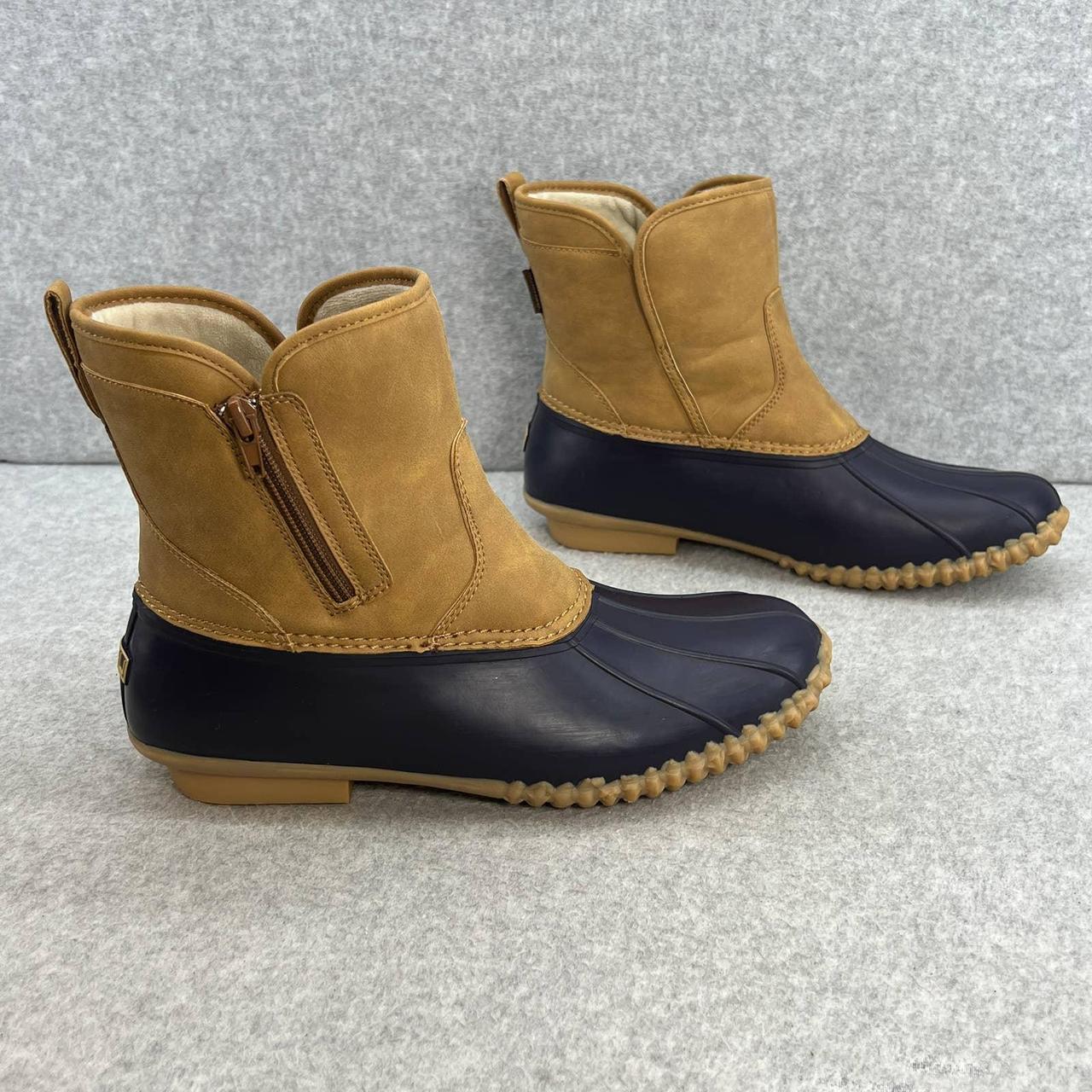 Jambu Women's Blue and Tan Boots | Depop
