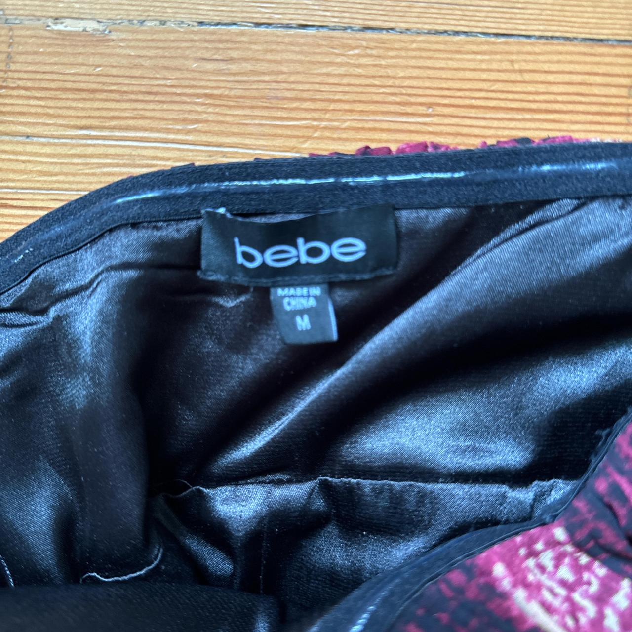 Bebe crepe and silk lace-up corset with boning. Size... - Depop