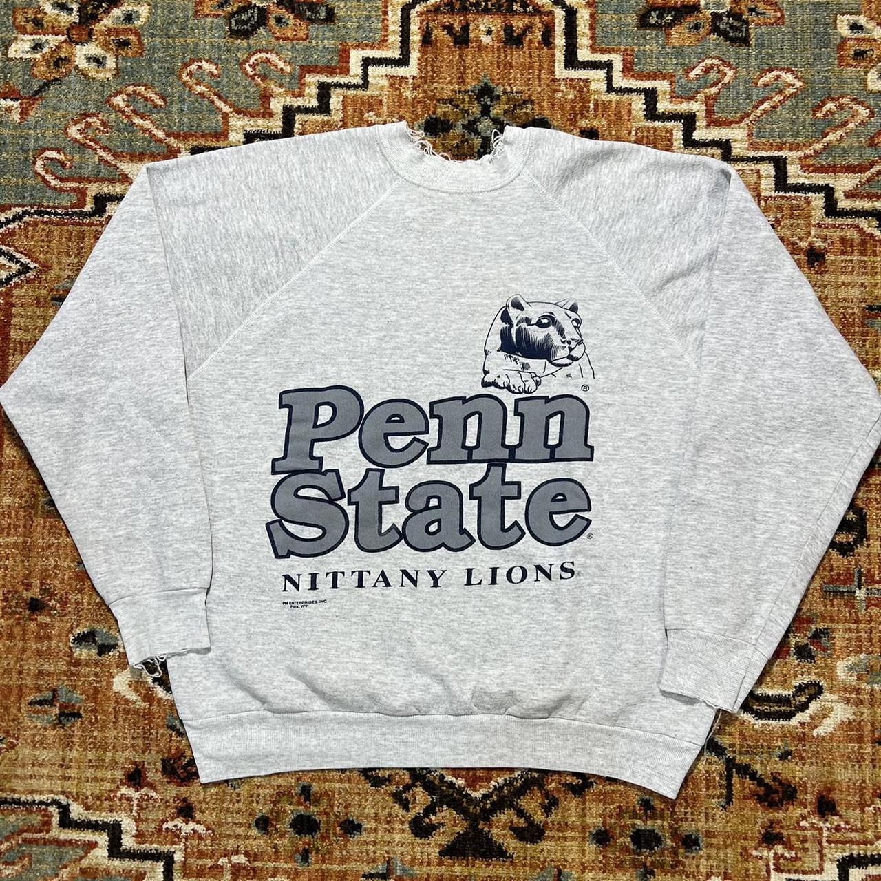 Vintage 80s Penn State Distressed Crewneck 8/10... - Depop