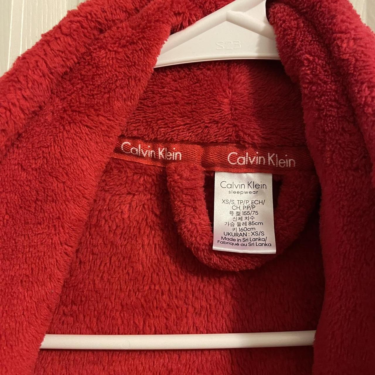 Calvin Klein Short Cozy Robe (red) Fluffy robe by... - Depop