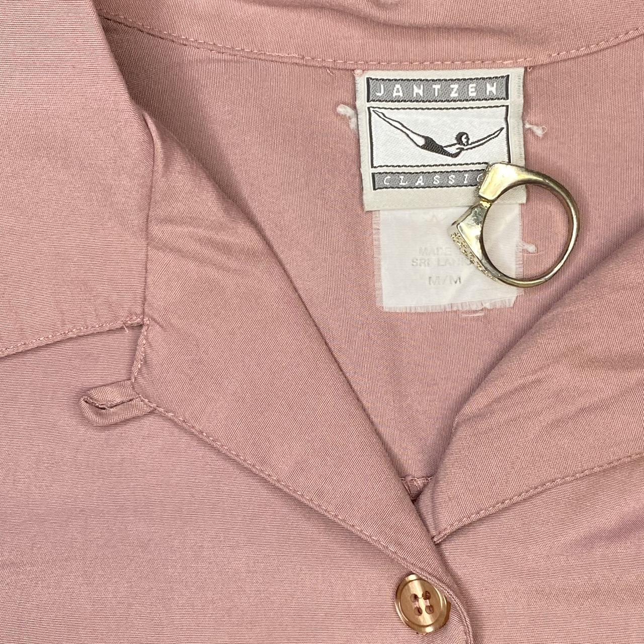 vintage 1970s Jantzen loop collar long sleeve shirt... - Depop