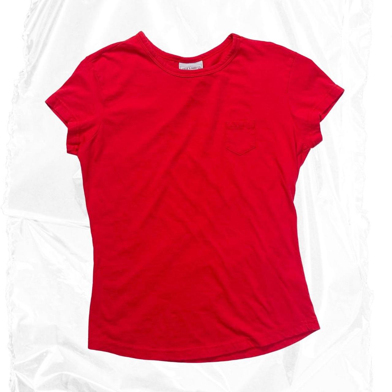 Vintage Y2K Red Pocket Baby Tee 100% cotton baby... - Depop