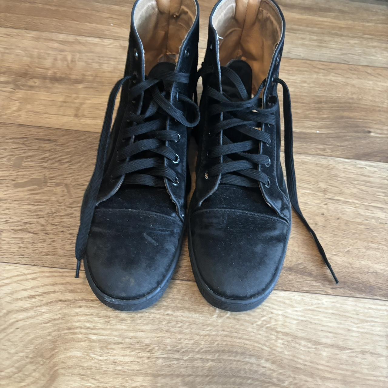 christian louboutin Veau velours very worn and have... - Depop