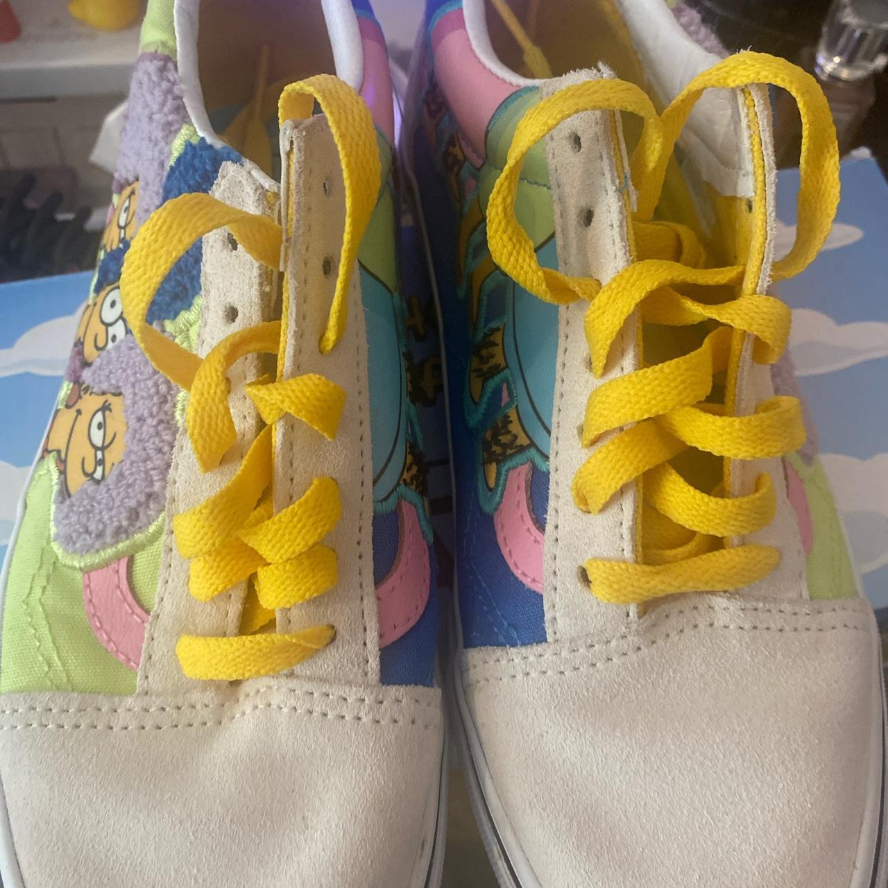 Vans Women's Yellow and Pink Trainers | Depop