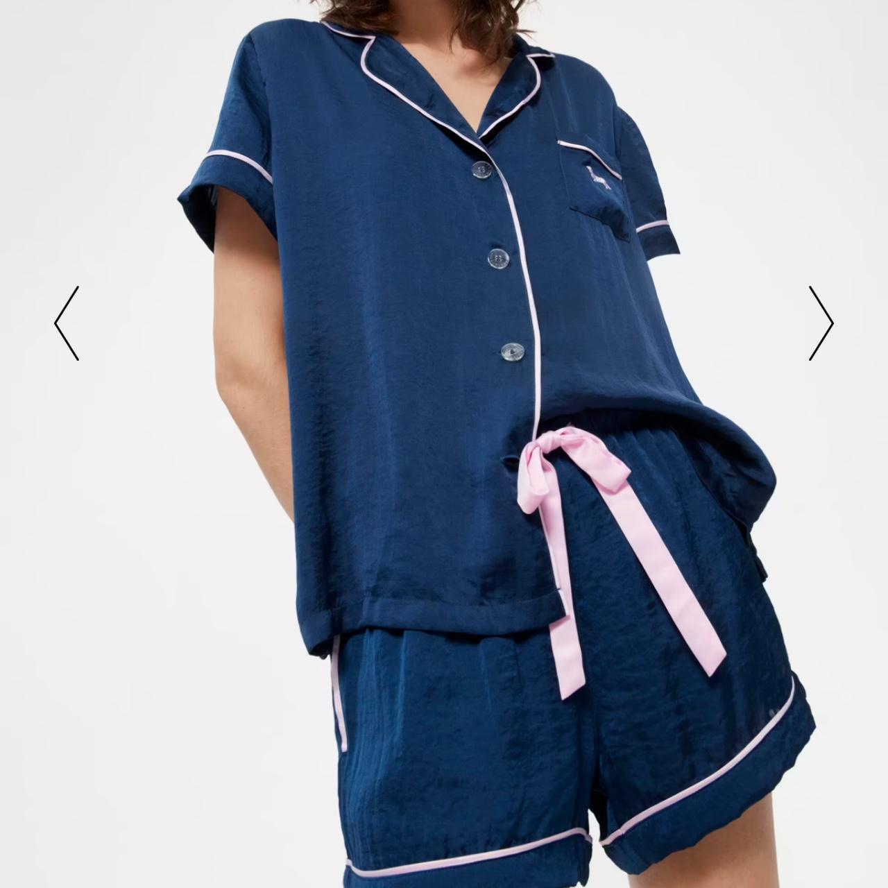 PETER ALEXANDER NAVY Stripe Chic Satin Pj Set... - Depop