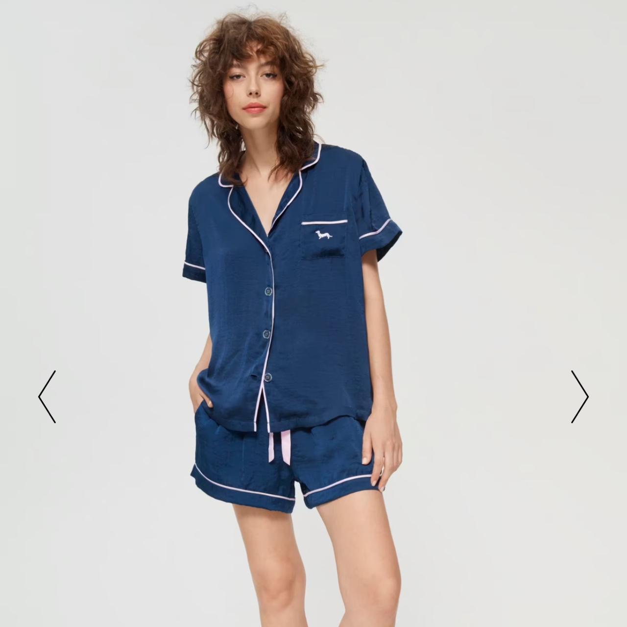 PETER ALEXANDER NAVY Stripe Chic Satin Pj Set... - Depop