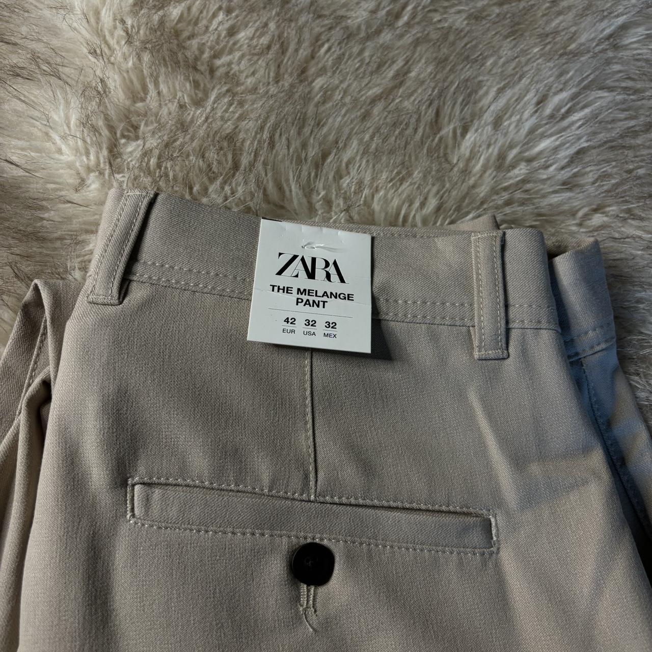 zara ‘the melange pant slim stretch textured’ new w... | Depop