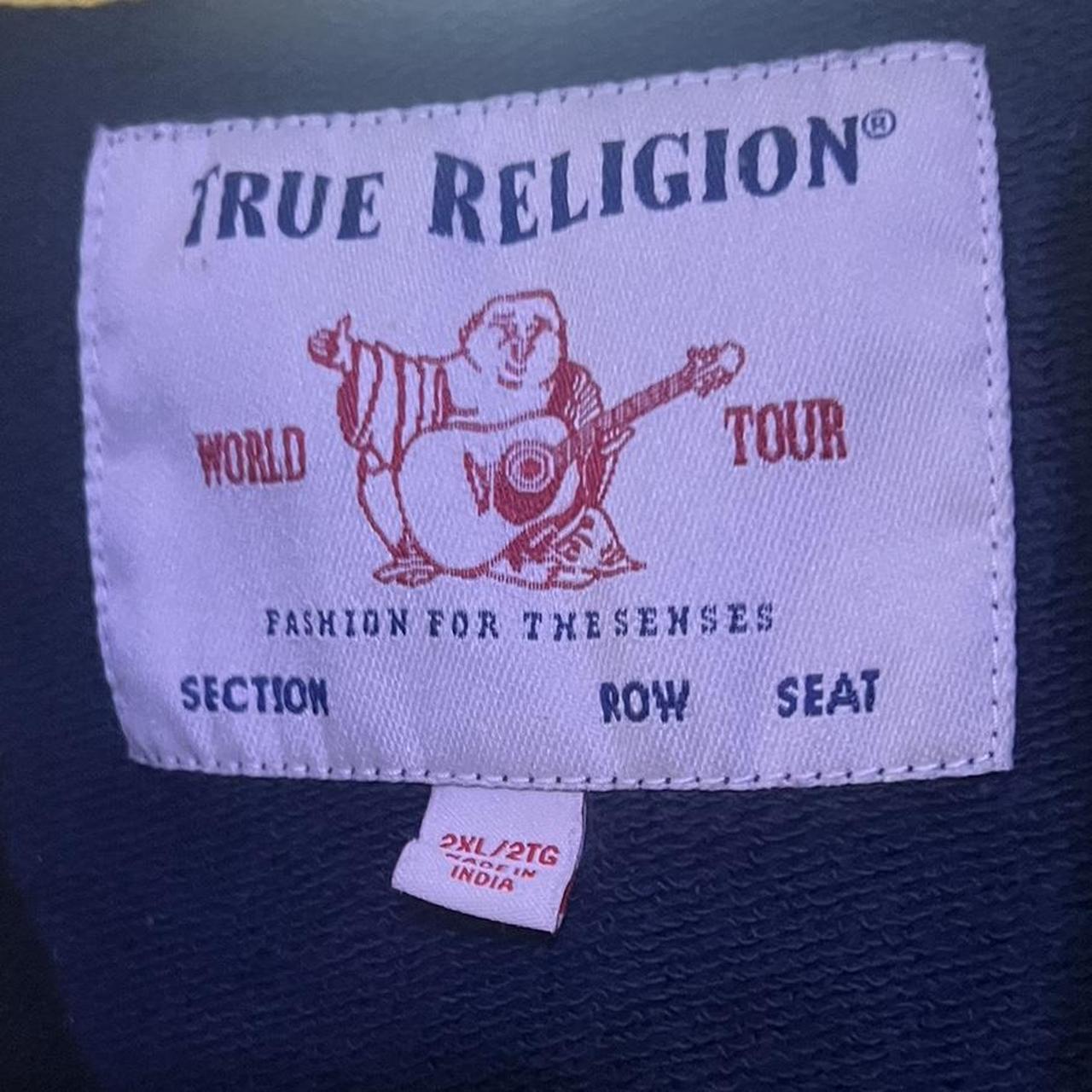 True Religion Men's Yellow and Blue Jacket | Depop