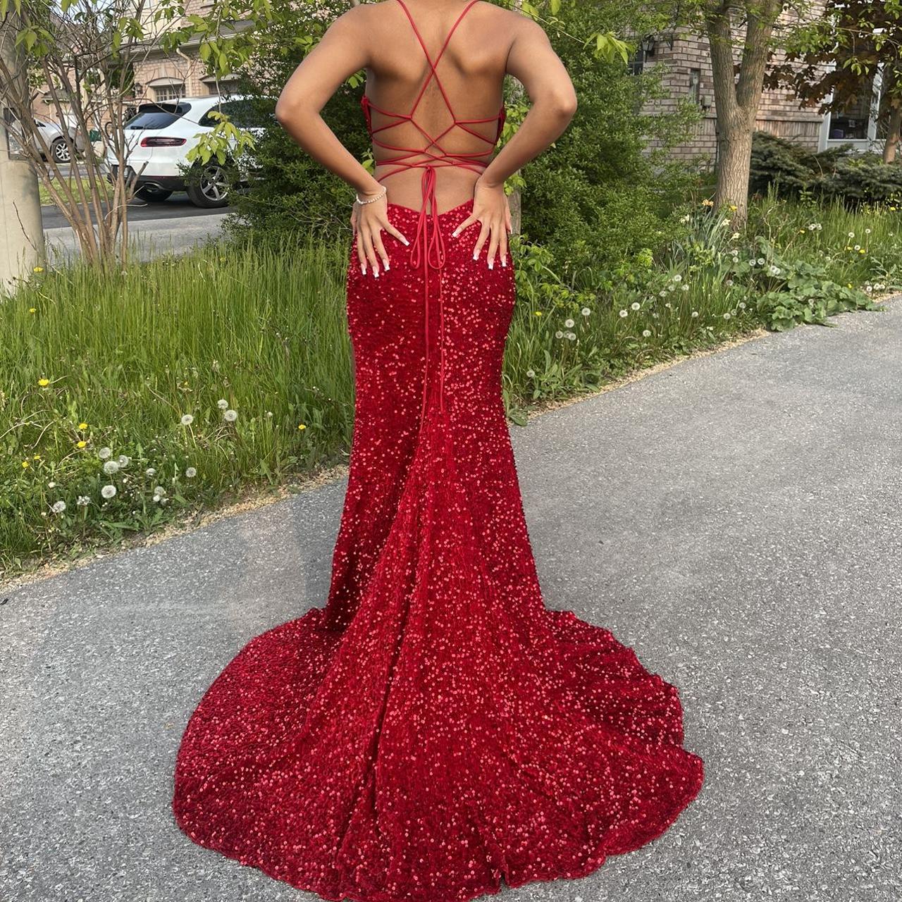Red Ruby Prom Dress - Worn once !!! Debatable price... - Depop