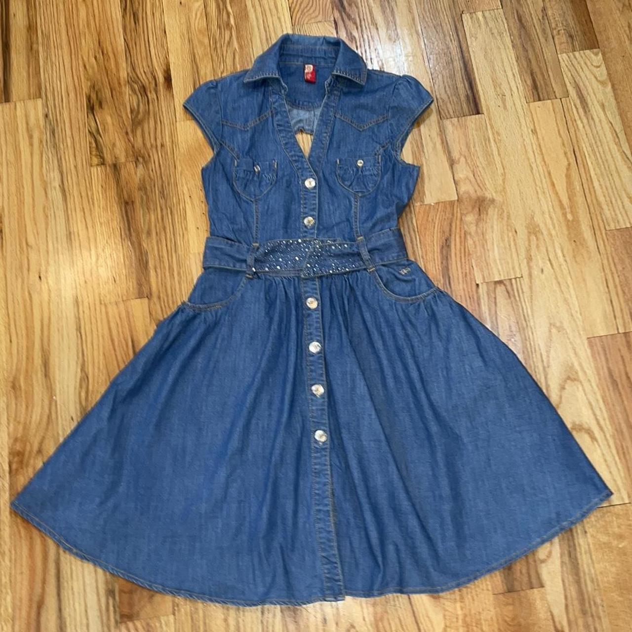 Y2K Apple Bottoms Open back denim dress comes with... - Depop