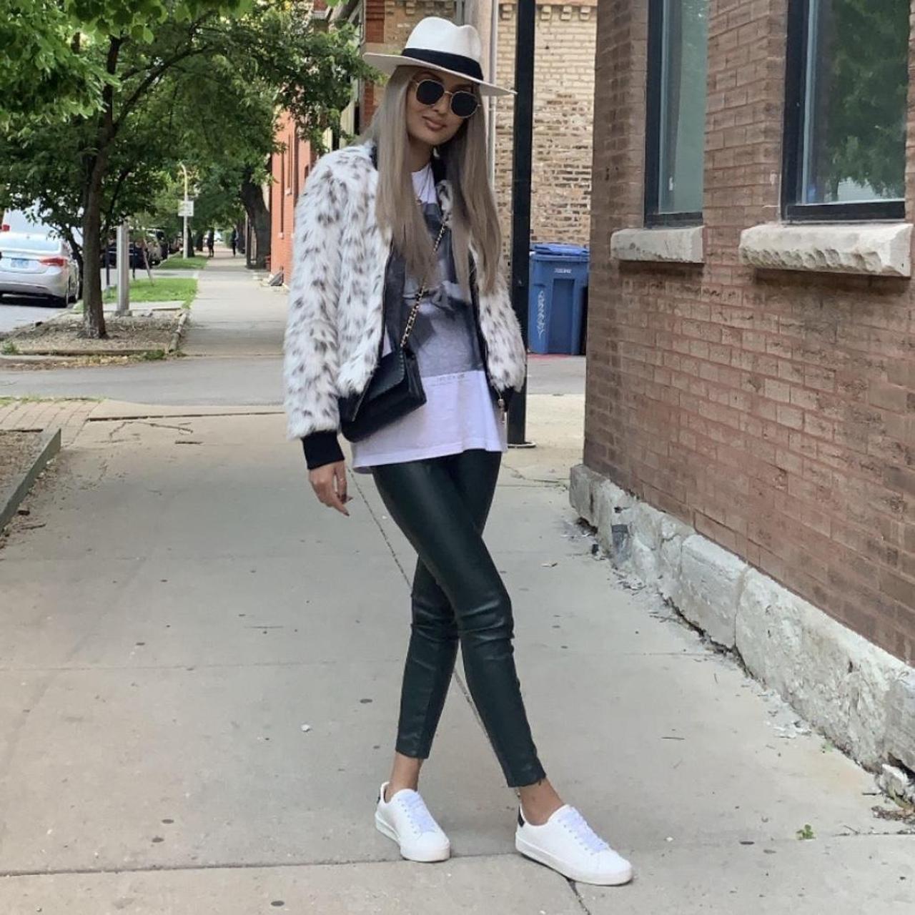 Animal printed faux fur jacket. Worn only... - Depop