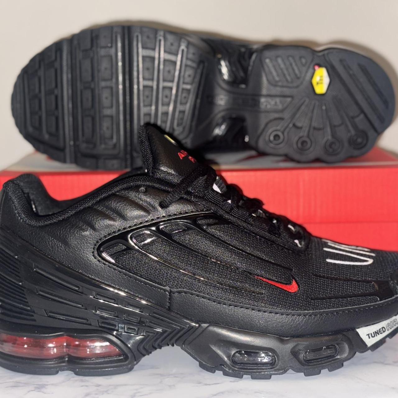 Nike Air Max Plus TN trainers in black and red... | Depop