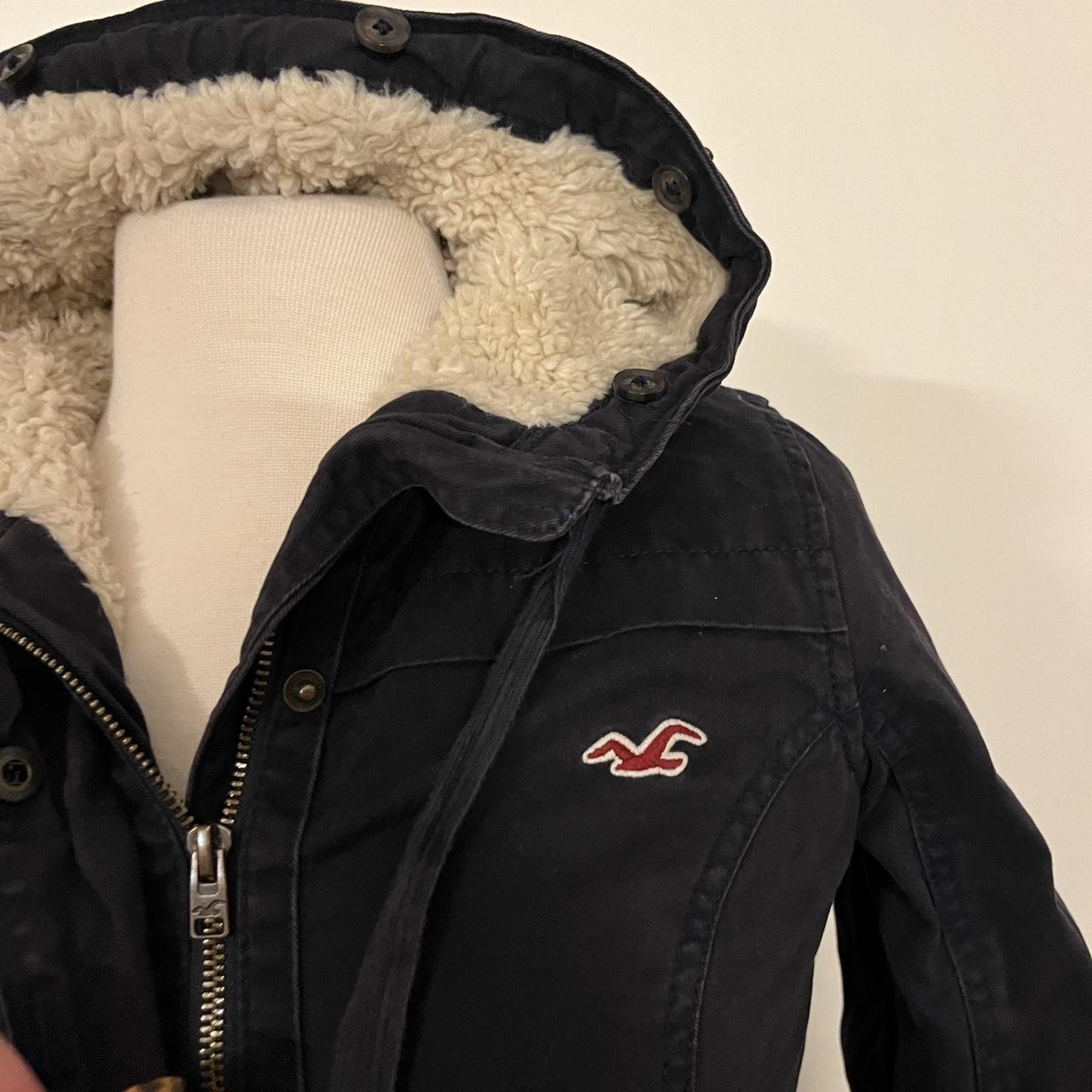 2000s vintage Hollister Co. black hooded jacket with... - Depop