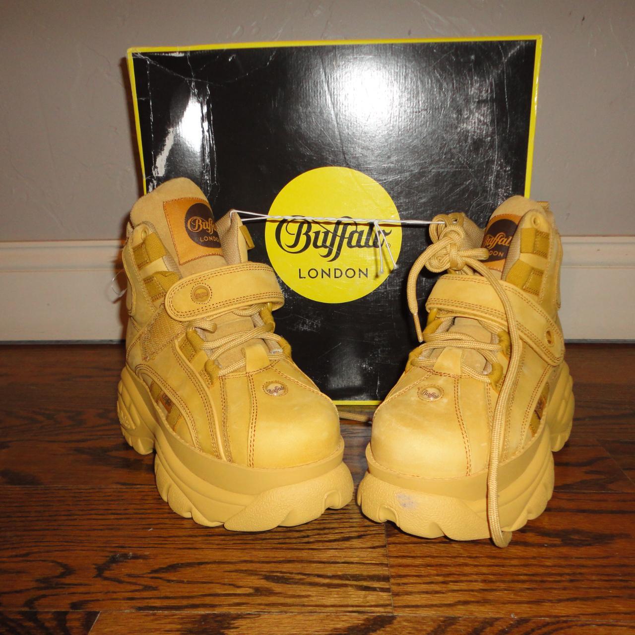 Buffalo London Women's Yellow Trainers | Depop