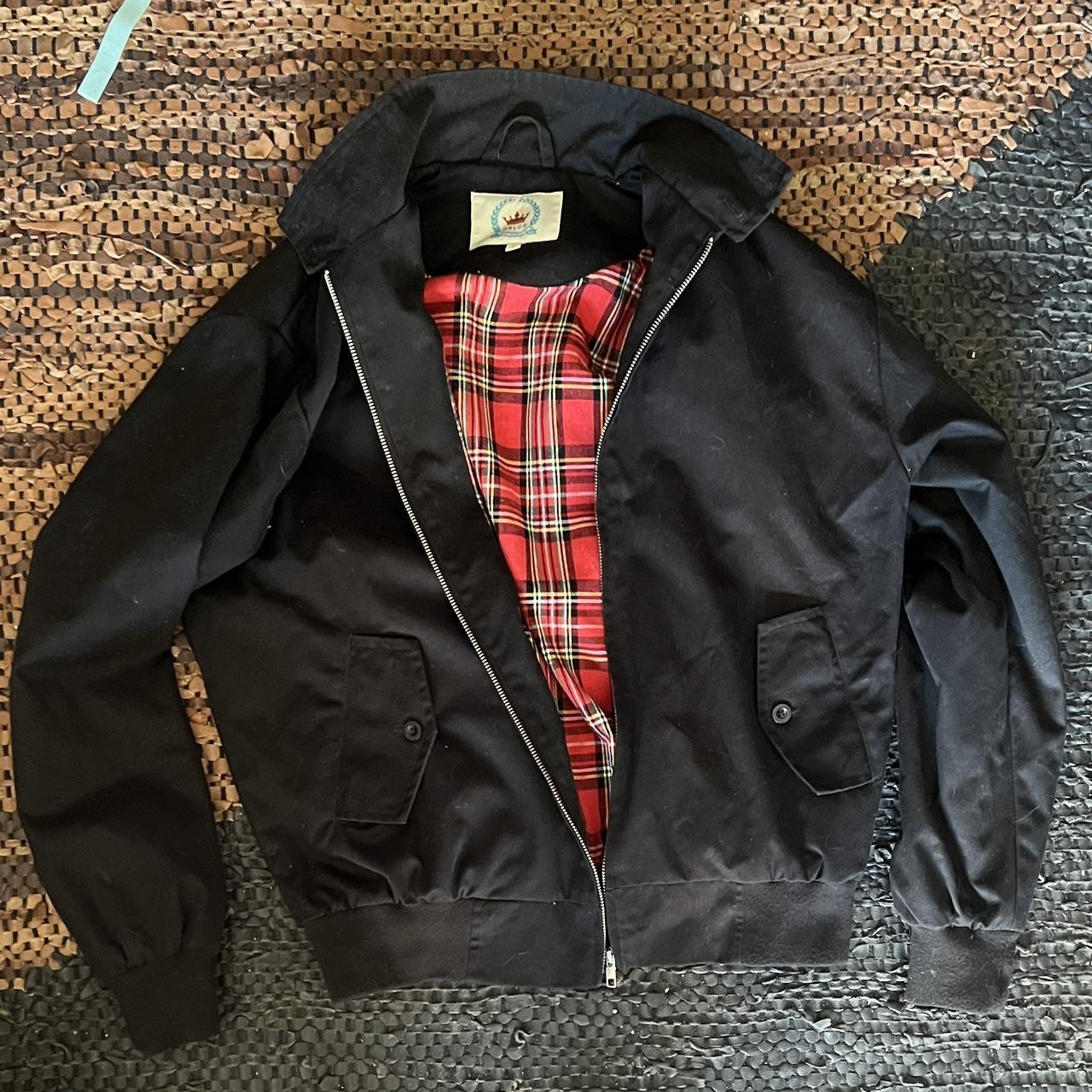 Relco London Harrington jacket black with red tartan... - Depop