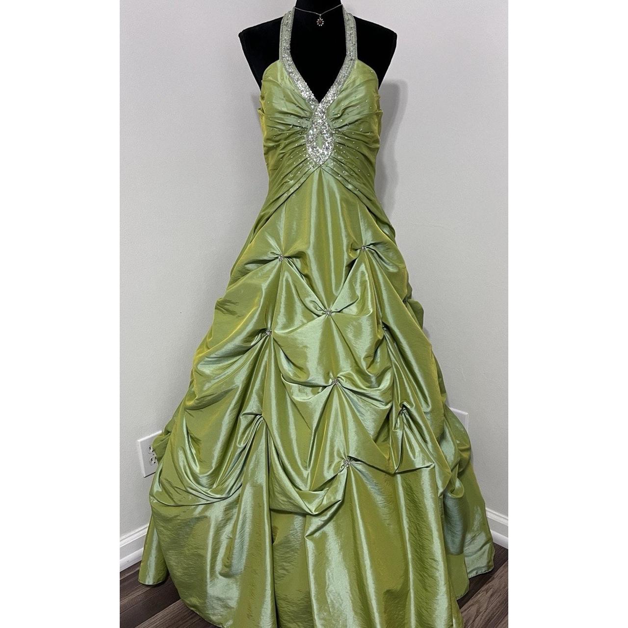 VTG Y2K Prom Dress Maxi satin Gown Corset 90S Grunge... | Depop