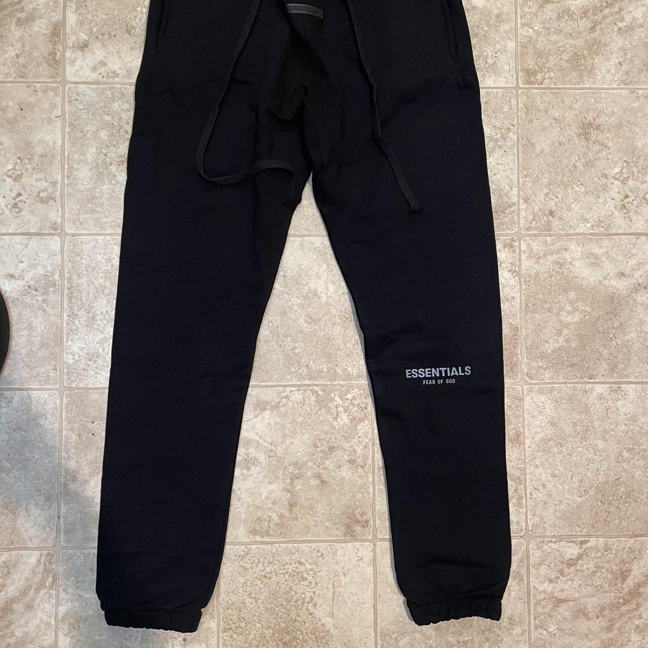All black Essentials sweat pants size L. Perfect... - Depop