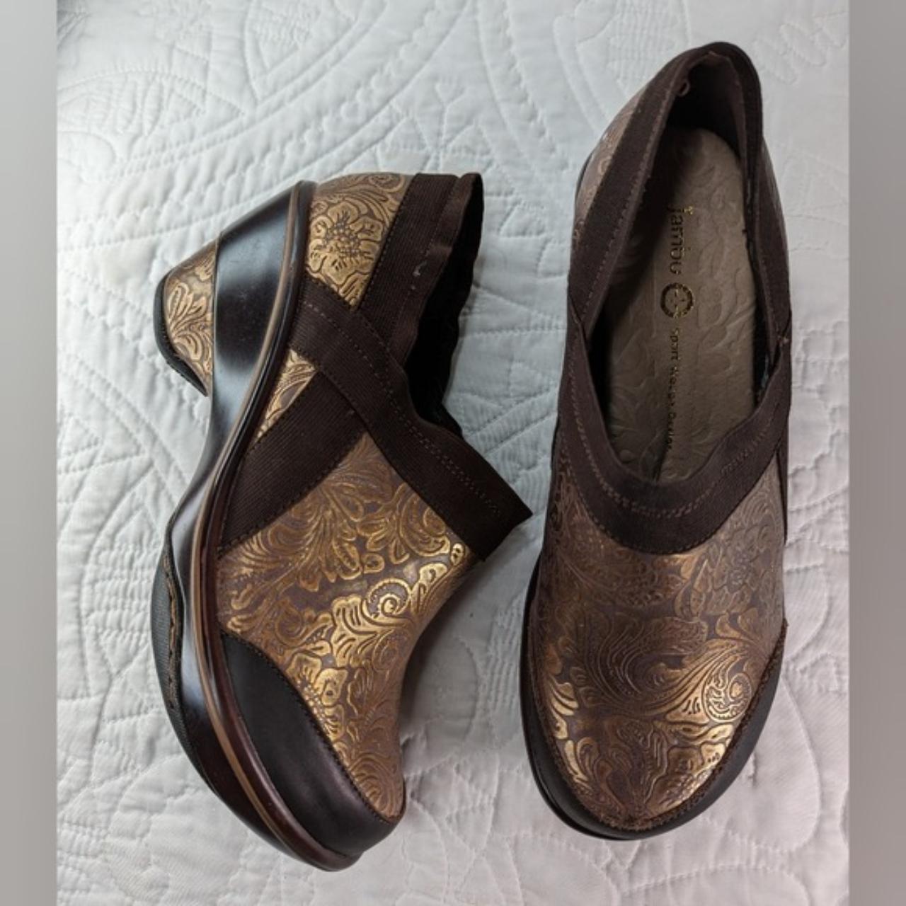 Jambu | Gold & Brown Comfort Slip On Shoes | Women's... - Depop