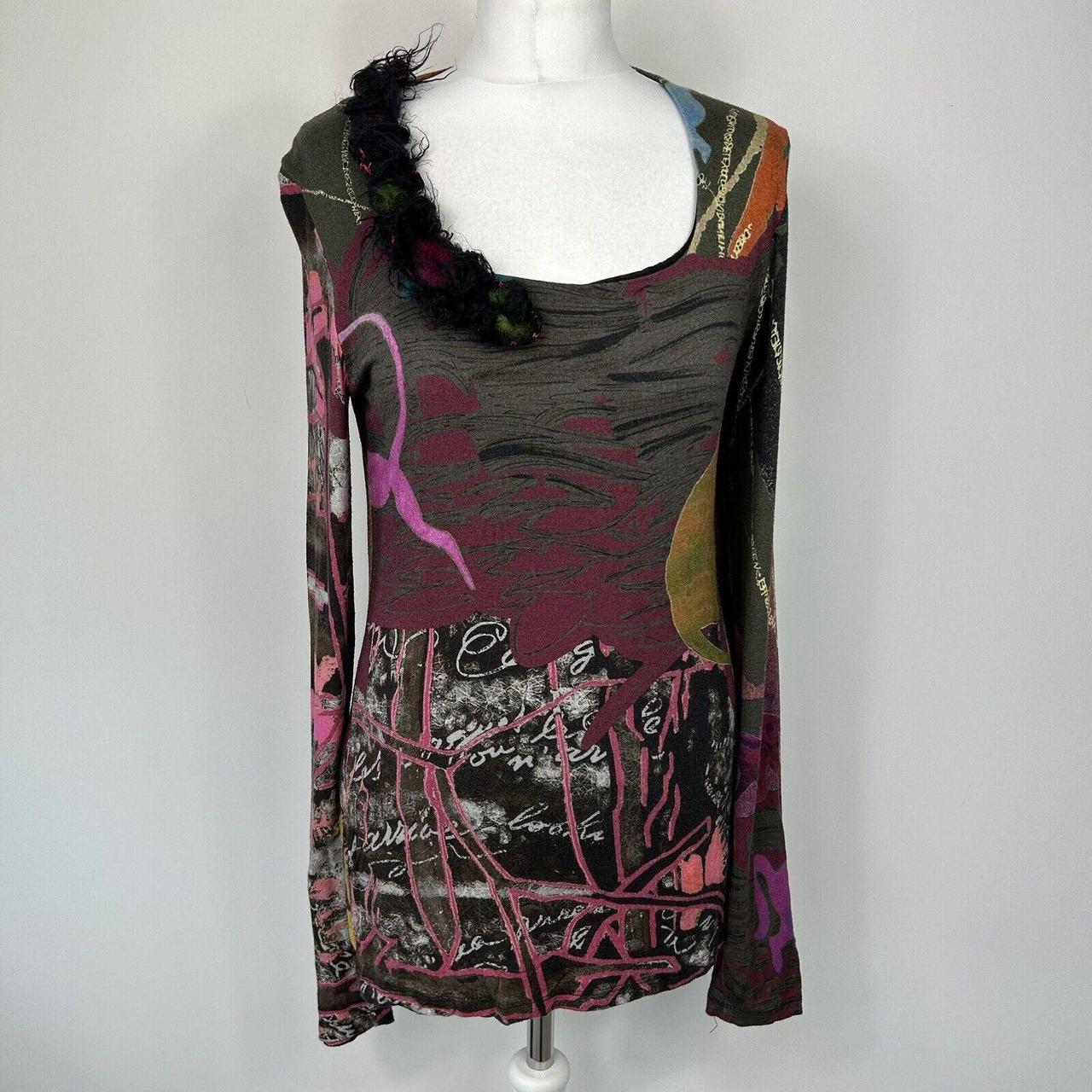 Save The Queen Top Size XL Abstract Patterned Fluffy... - Depop