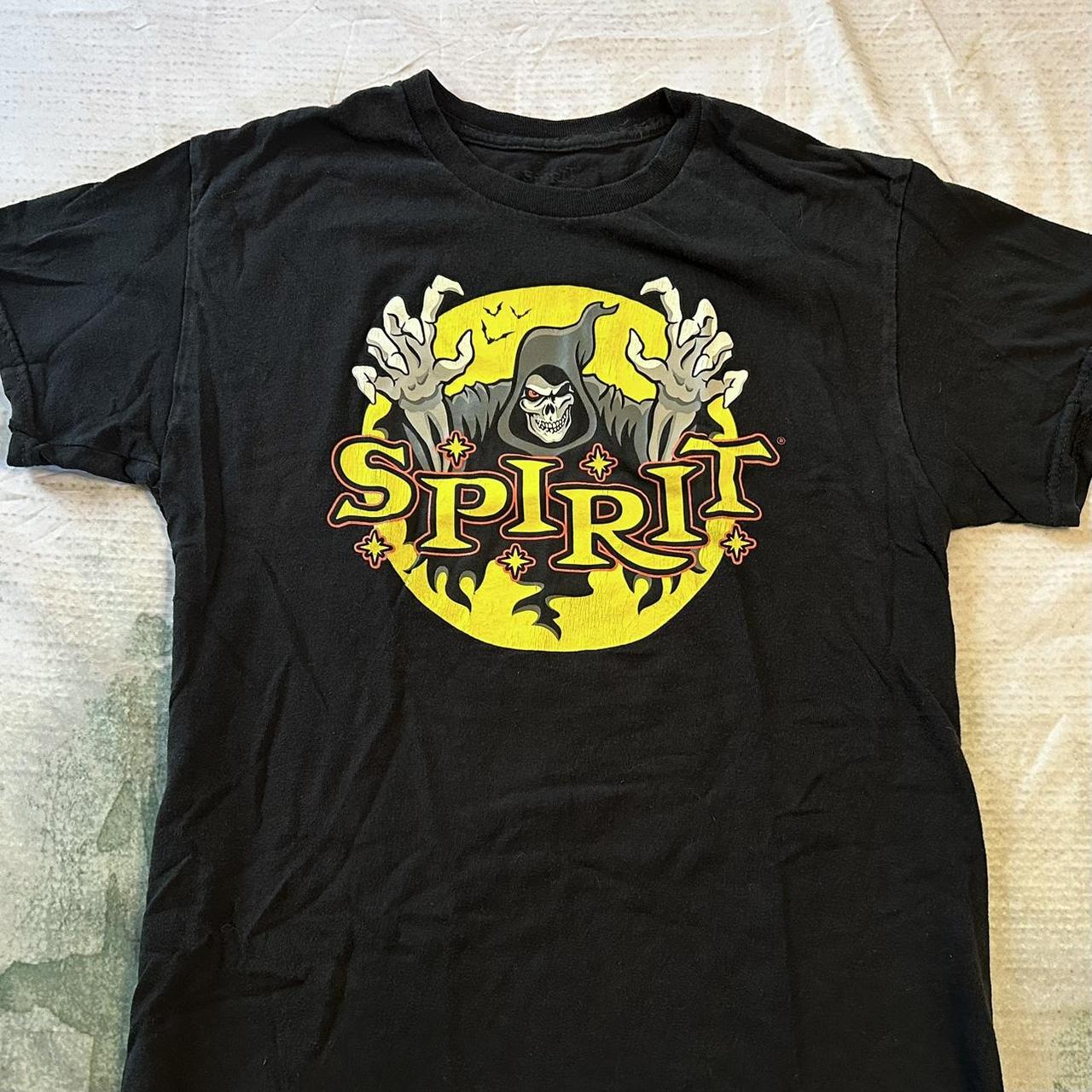 spirit halloween logo shirt some cracking on the... - Depop