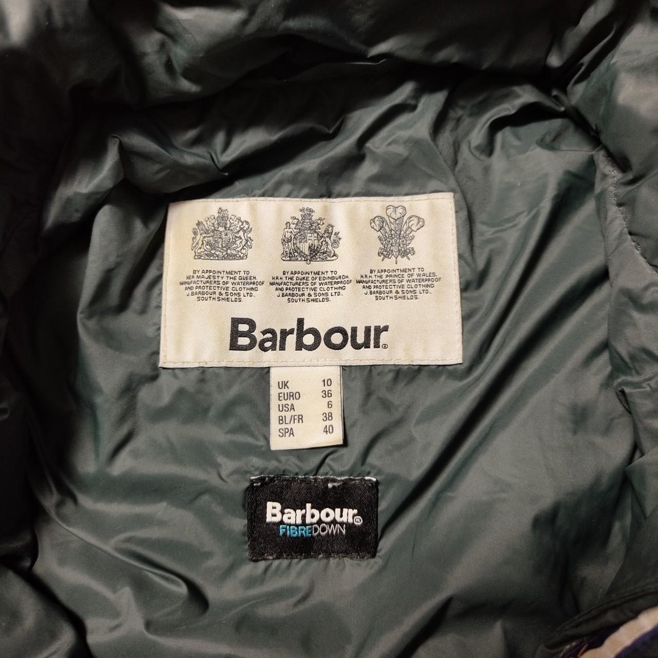 Barbour Down Jacket with Detachable Hood in Green... - Depop