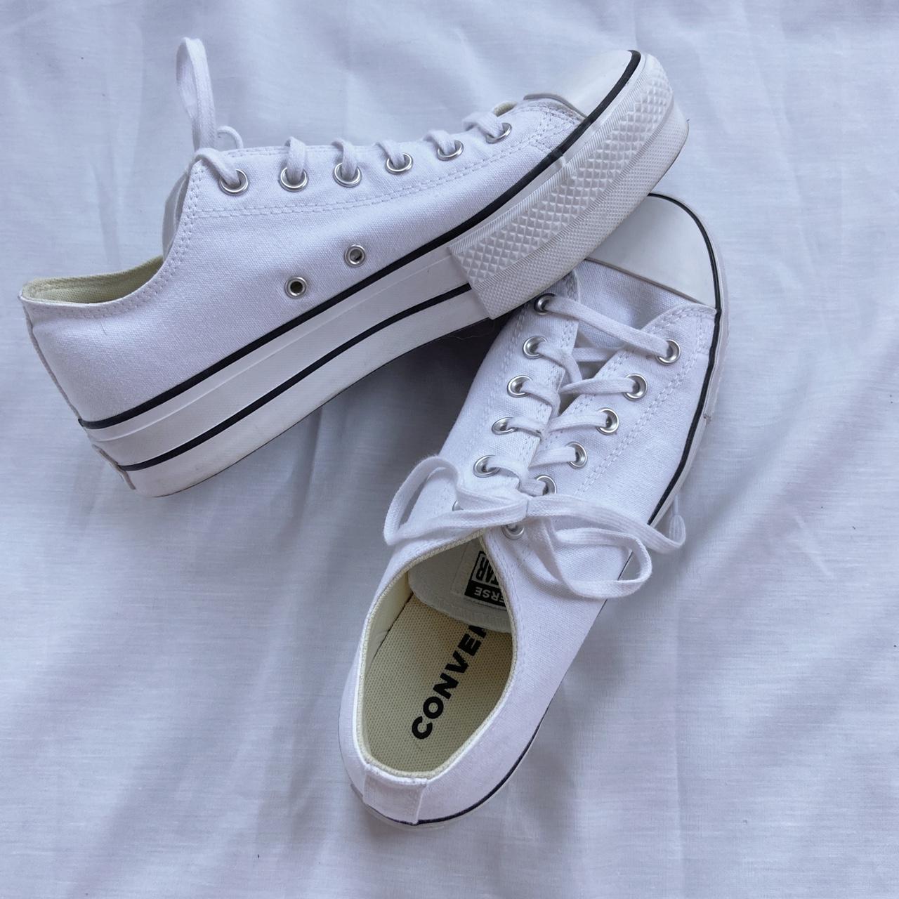 White platform converse ⭐️ women’s size 10 ⭐️... - Depop