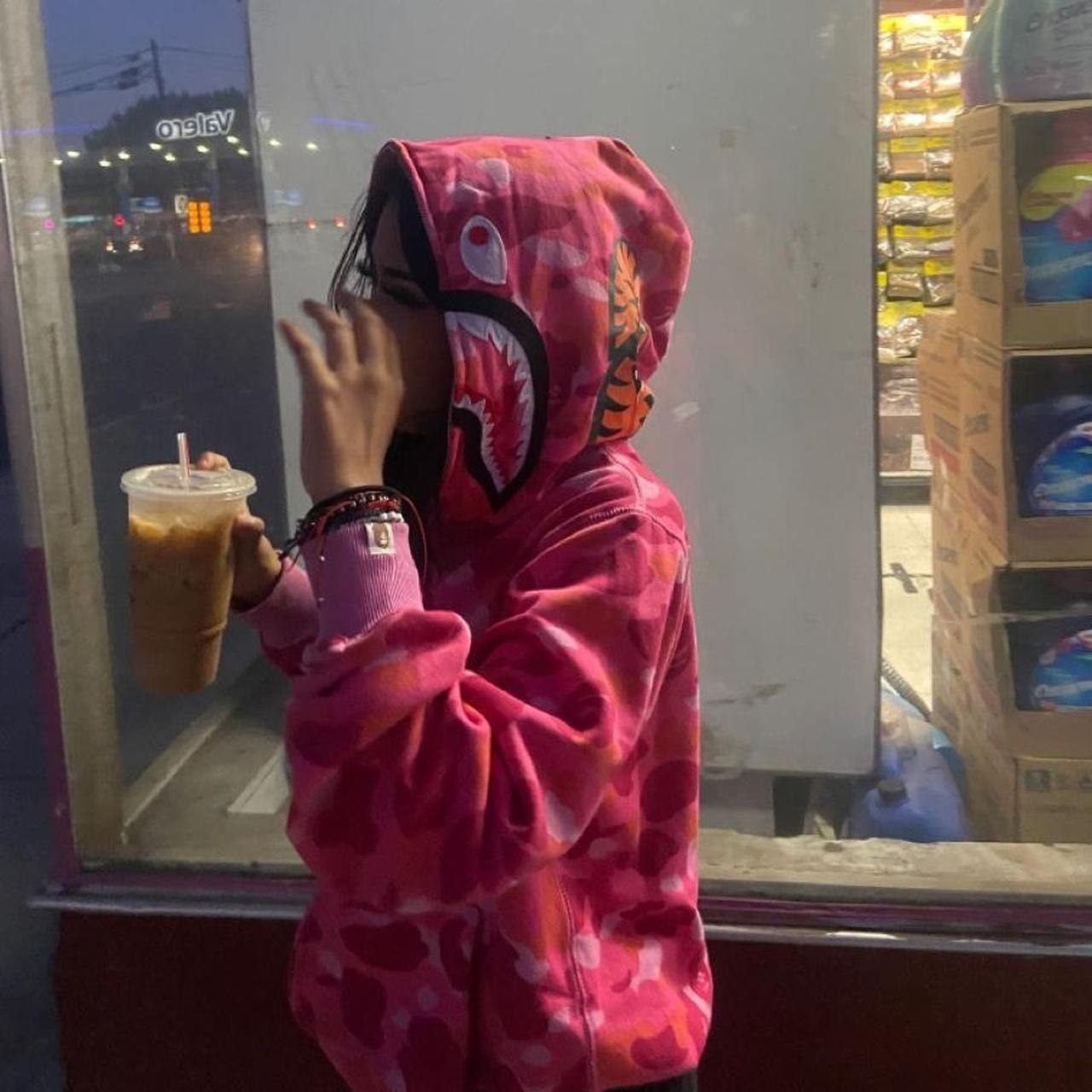 Pink BAPE Shark Hoodie #BAPE #SharkHoodie | Depop