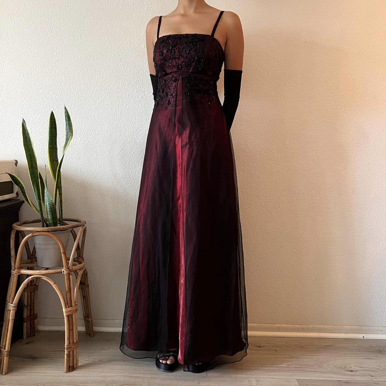 Vtg 90s 00s goth fairy-core princess floral beaded... - Depop