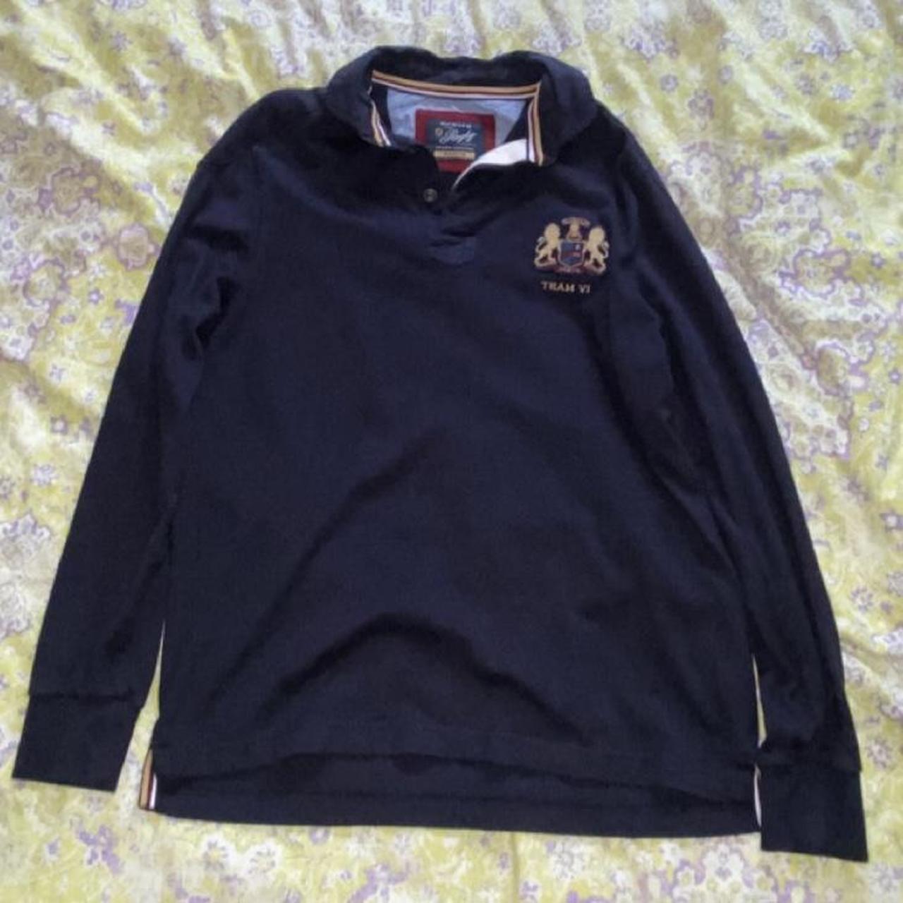 Dark Blue Howick Fine Rugby Shirt - Depop