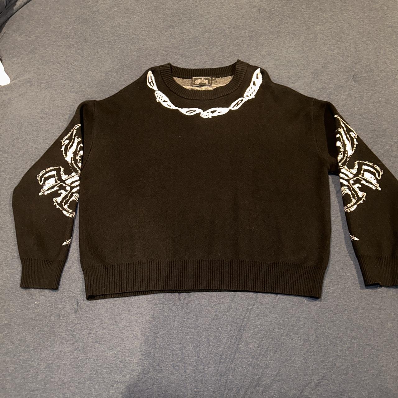 Synical Global “Morgue” Knit Sweater Size:... - Depop