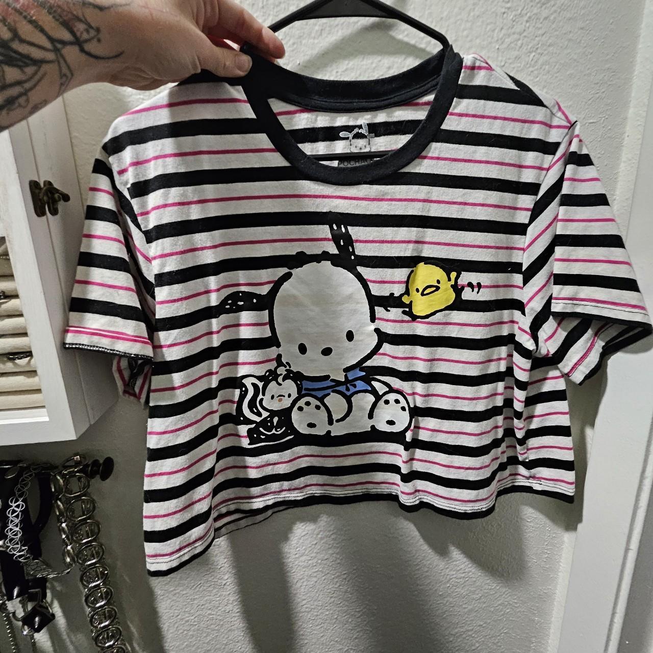 Striped Pochaco crop top Only worn a few times! Size... - Depop