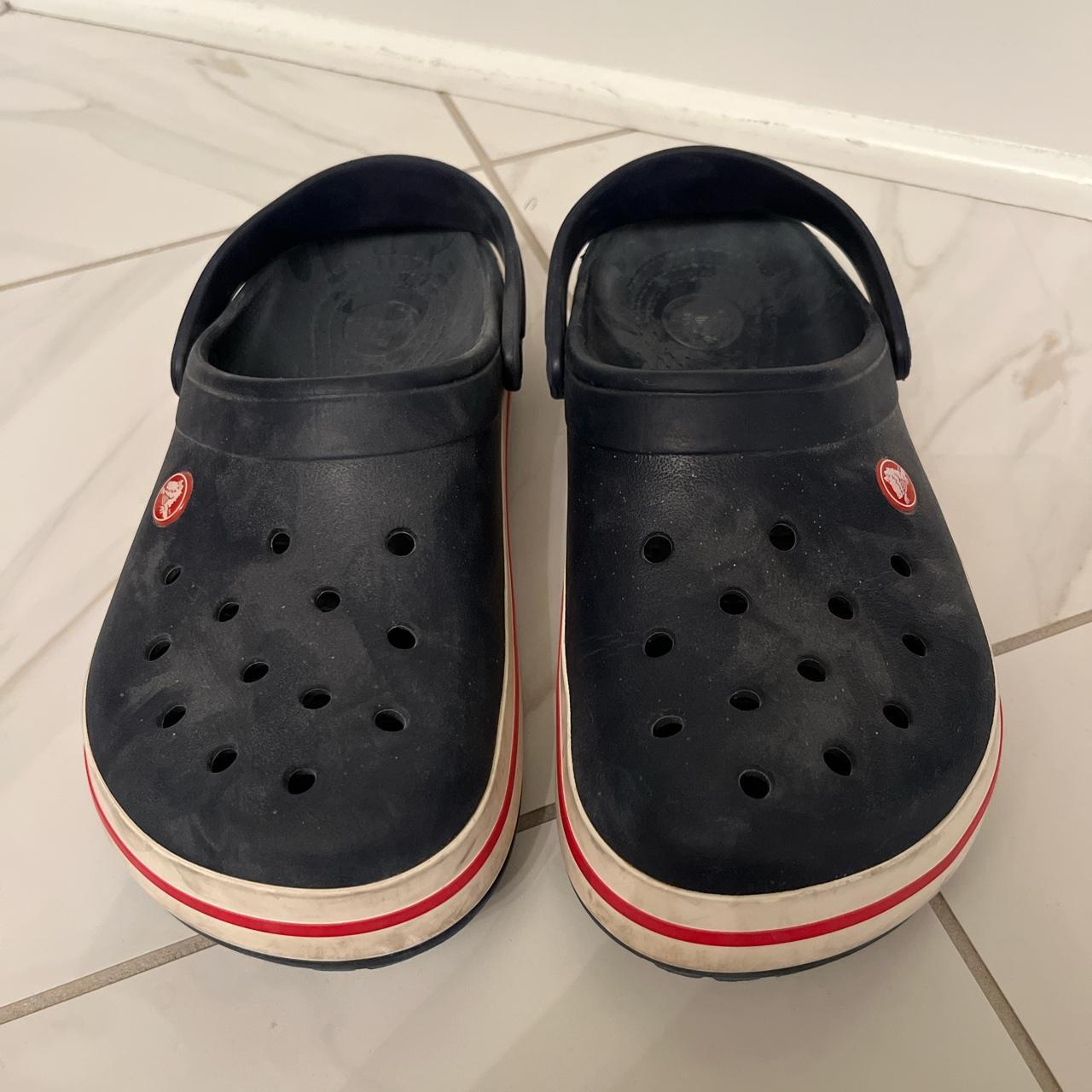 Retro Navy Crocs Size: Men’s 8, Women’s... - Depop