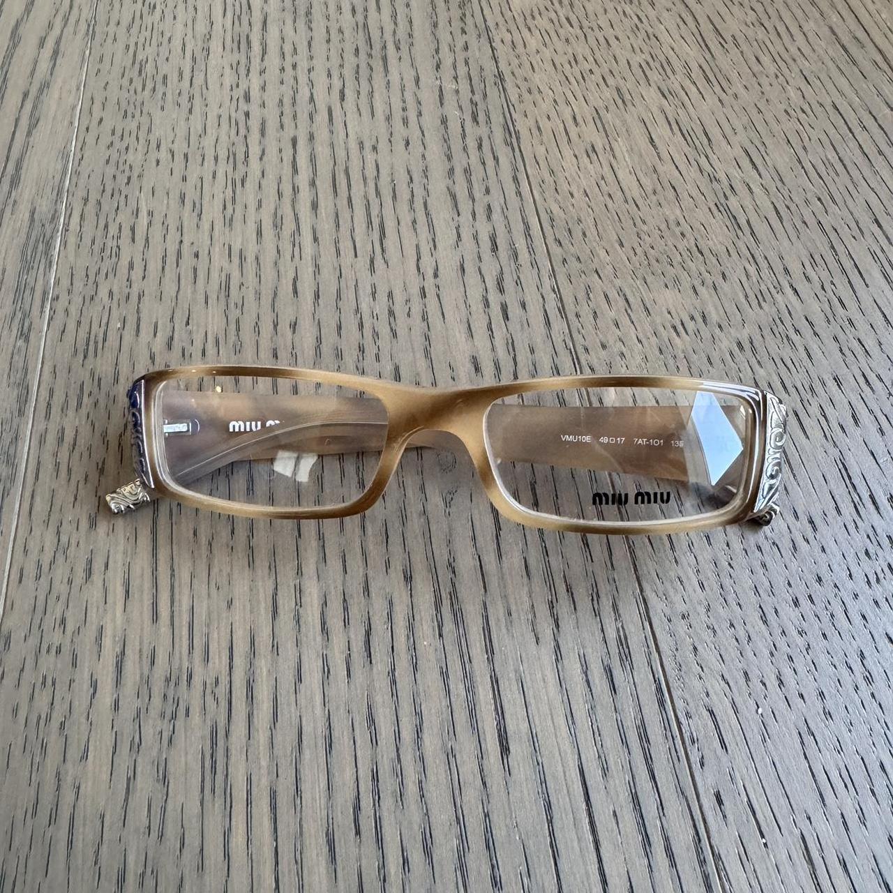 Miu Glasses Frames in beige ivory tortoise shell - Depop